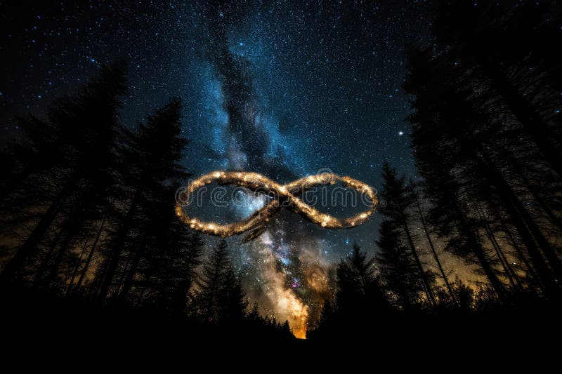 Infinity Sign Against the Backdrop of a Starry Sky Stock Illustration ...