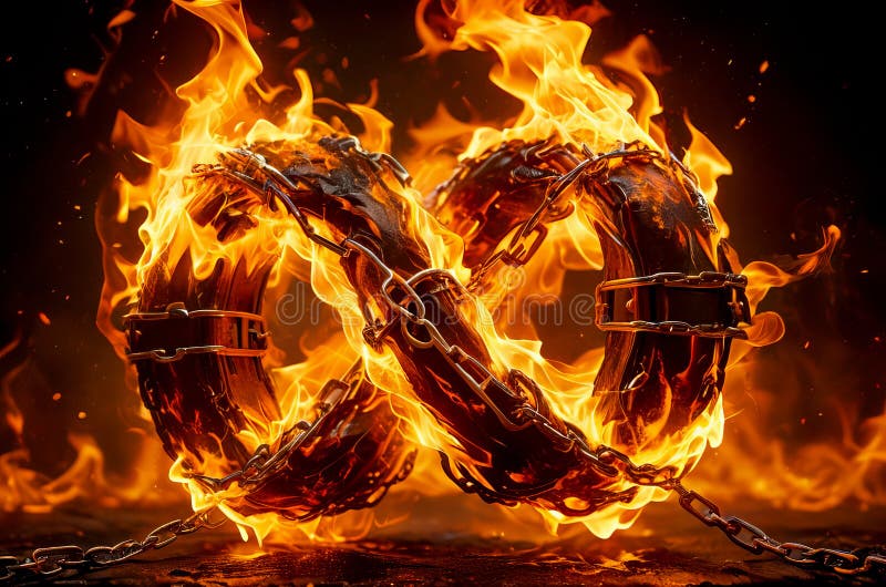 Infinity Sign Burning in Fire Stock Image - Image of endlessness ...