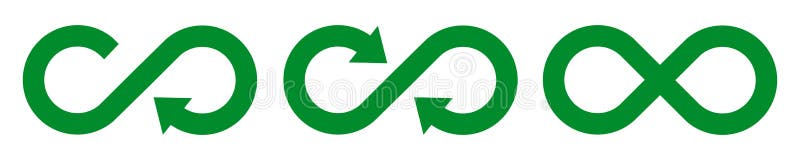 Infinity Sign, Circular Economy Loop Arrow Icons Stock Illustration ...