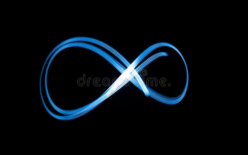 Infinity Sign, Drawing by Light, Flash of Light in Infinity. Stock ...