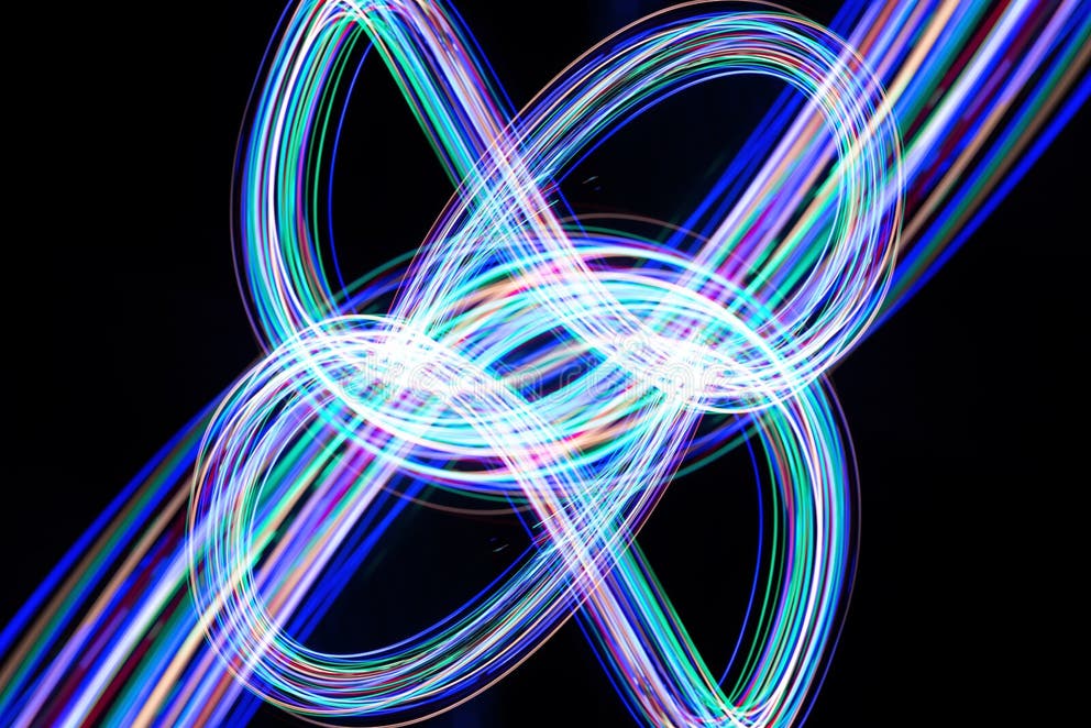 Infinity Sign, Drawing by Light, Flash of Light in Infinity. Stock Image - Image of drawing ...