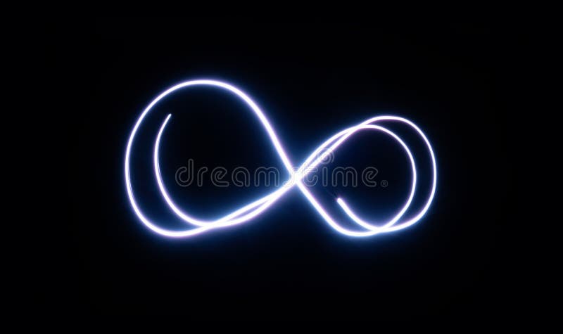 Infinity Sign, Drawing by Light, Flash of Light in Infinity. Stock ...
