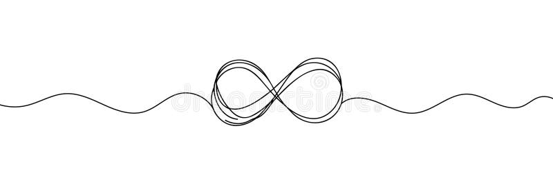 The Infinity Sign is Drawn in One Line Style. Vector Illustration Stock ...