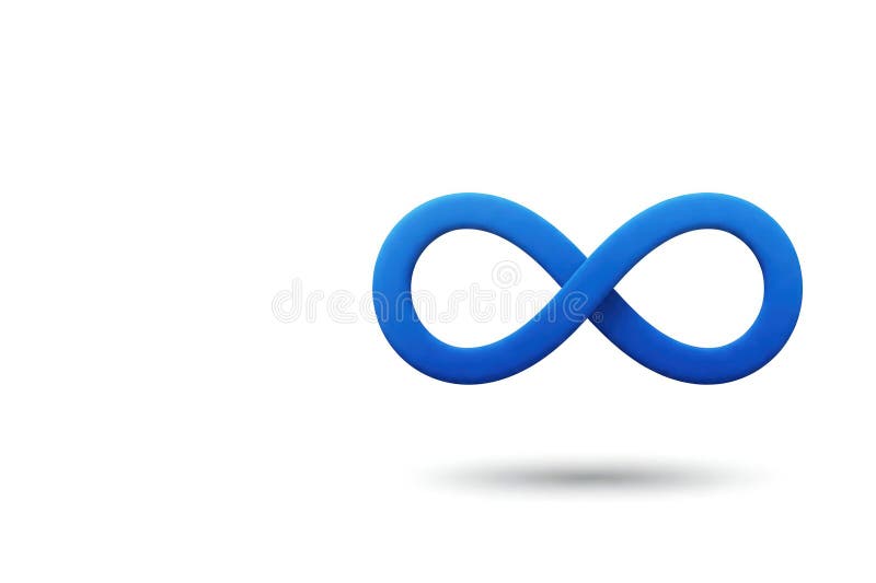 Infinity Sign in the Form of a Three-dimensional Blue Figure. Space for ...