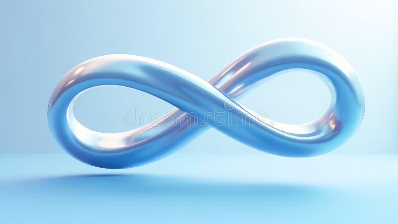 Infinity Sign with Glossy Pearl and Blue Effect on a Gradient Pastel ...