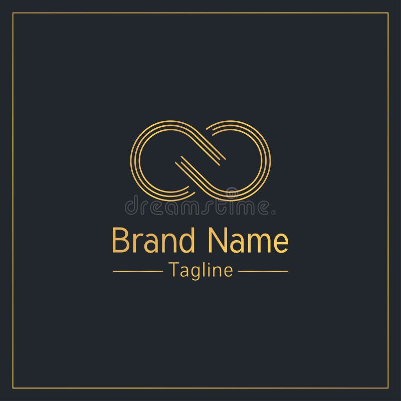 Infinity Sign Golden Elegant Logo Stock Illustration - Illustration of ...