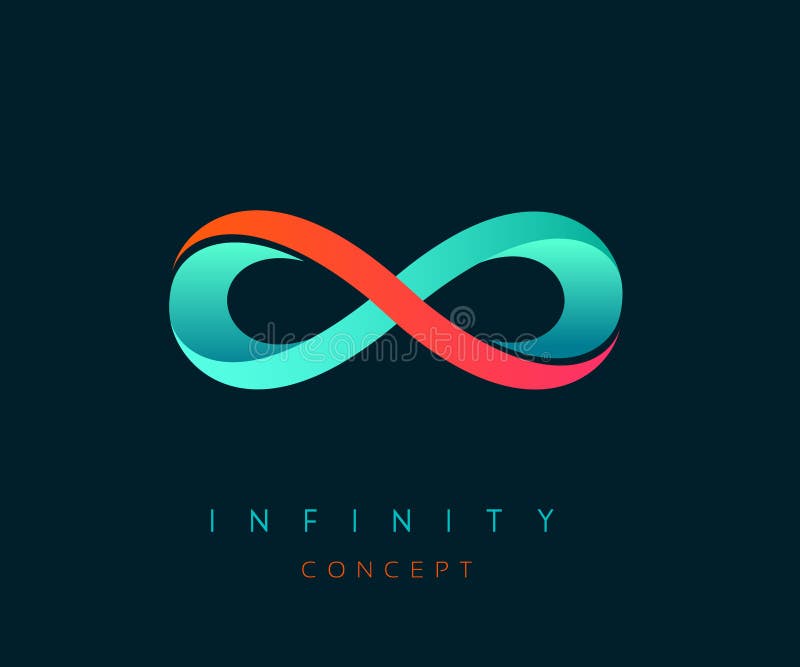 Infinity Sign Logo on Dark Background Stock Vector - Illustration of ...