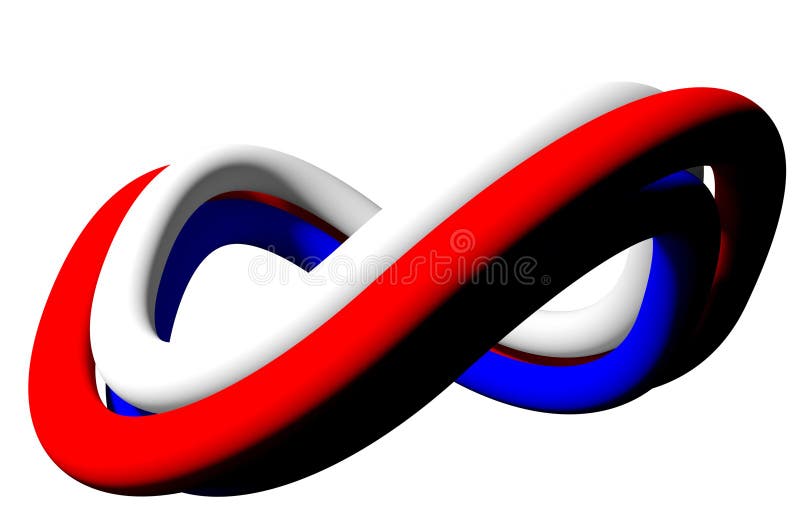 Infinity Sign Made of 3 Curved Lines - 3d Rendering Stock Illustration ...