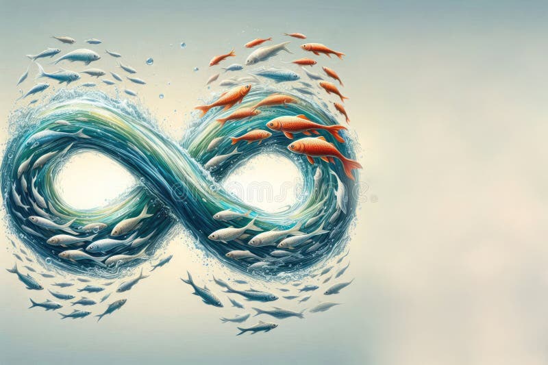The Infinity Sign is Made of Fish. Space for Text. Stock Photo - Image ...