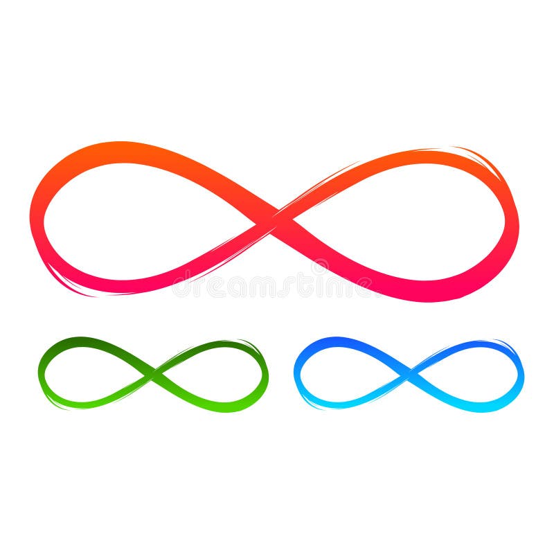 Infinity Sign Set Isolated On White Background Stock Vector ...