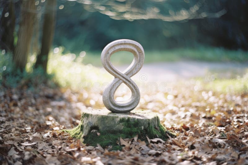 An Infinity Sign Sitting on Top of a Tree Stump Stock Illustration ...