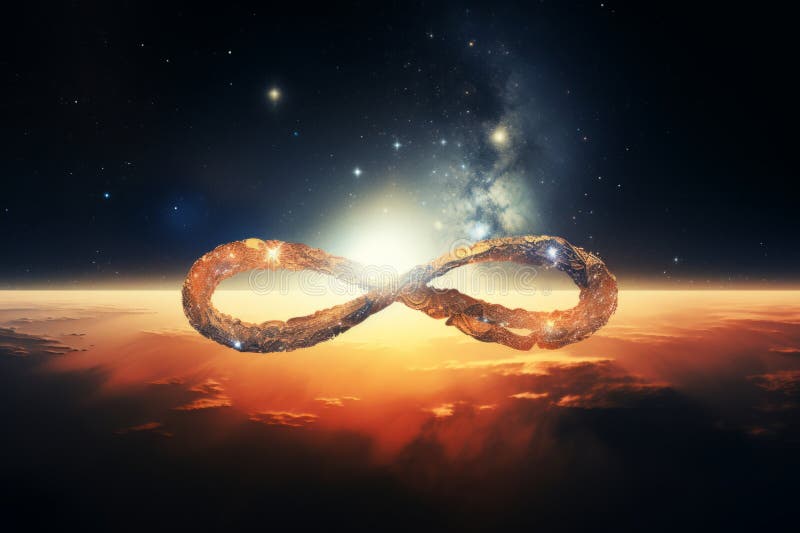 An Infinity Sign in the Sky with Clouds in the Background Stock ...