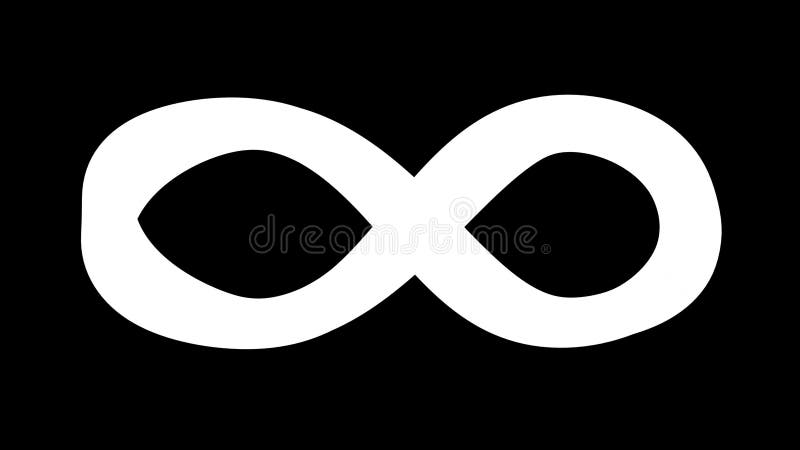 Colored Infinity Sign Spinning Isolated on Black Background, Seamless ...