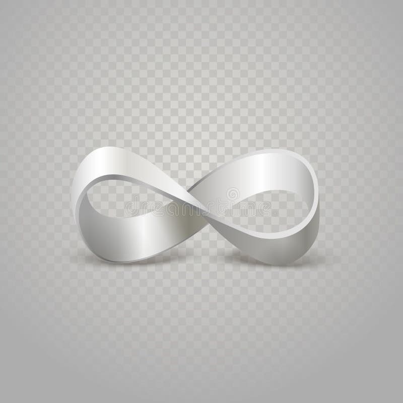 White Sign Neon Light Line Infinity Symbol Transparency in Additional ...