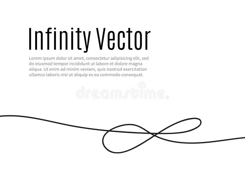 Infinity in Solid Lines of Drawing. Continuous Black Line. Work Flat ...