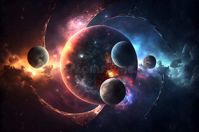 Infinity of Space, Cosmic Nebula Stars Planets, Collision of Stars ...