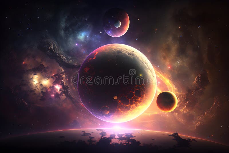 Infinity of Space, Cosmic Nebula Stars Planets, Collision of Stars ...