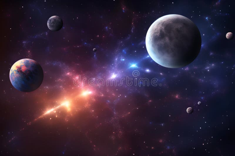 Infinity of Space, Cosmic Nebula Stars Planets, Collision of Stars ...