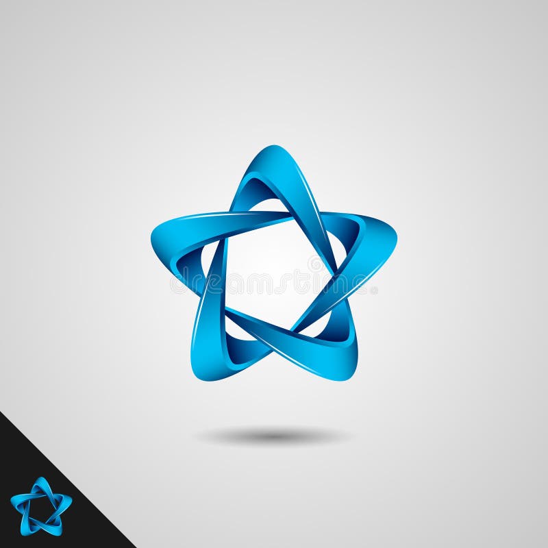 Infinity Star Logo Symbol With 3D Style Stock Vector - Illustration of ...