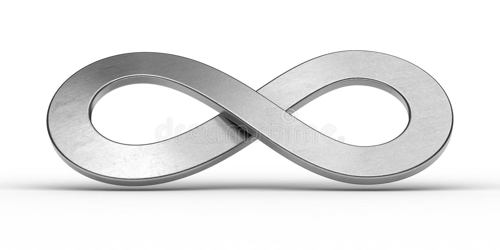 Silver Infinity Symbol stock illustration. Illustration of future ...
