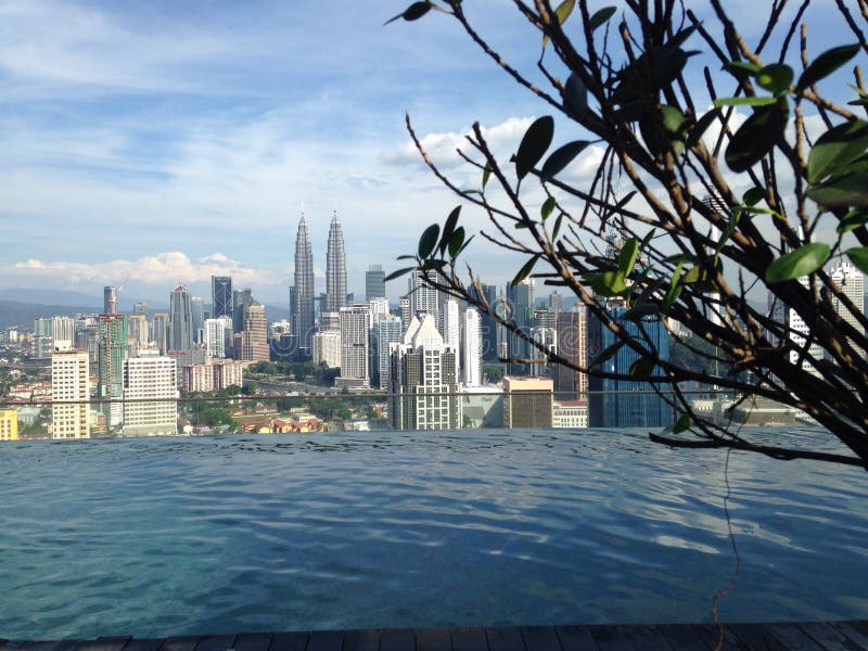 Infinity Swimming Pool Kuala Lumpur Stock Image - Image of swimming ...