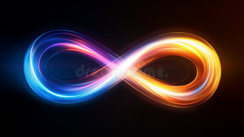 Infinity Symbol, Abstract Vibrant Energy Flowing in an Endless Loop ...
