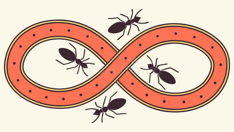 Infinity Symbol with Ants: Endless Cycle Perseverance, Vector Design ...