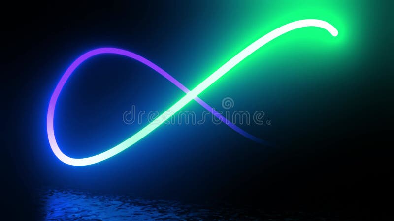 Infinity Symbol Appears of Multiple Glowing Lines, Animated Figure ...