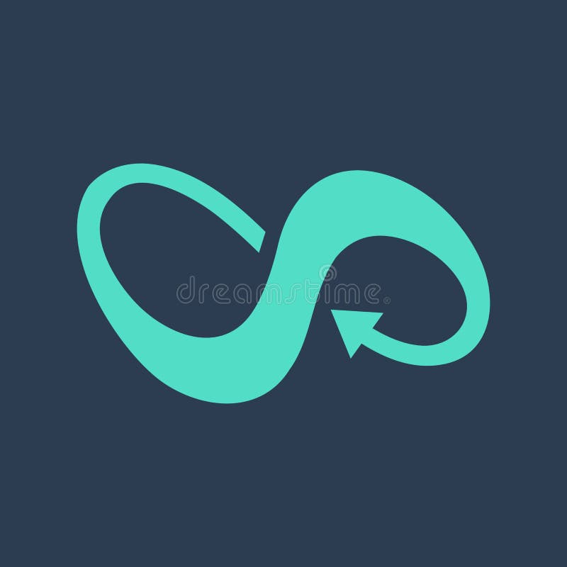 Infinity symbol with arrow stock vector. Illustration of background ...