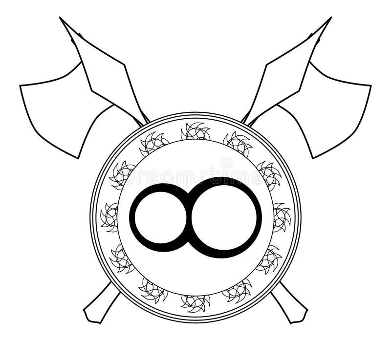 Infinity Symbol with Axes, Black and White, Fantasy, Isolated. Stock ...