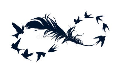 The Infinity Symbol with Birds. Stock Vector - Illustration of ...