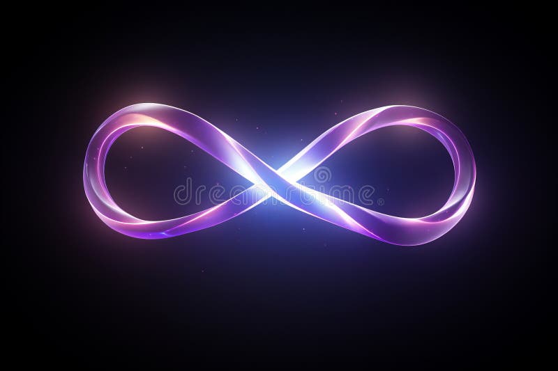 An Infinity Symbol on a Black Background Stock Illustration ...