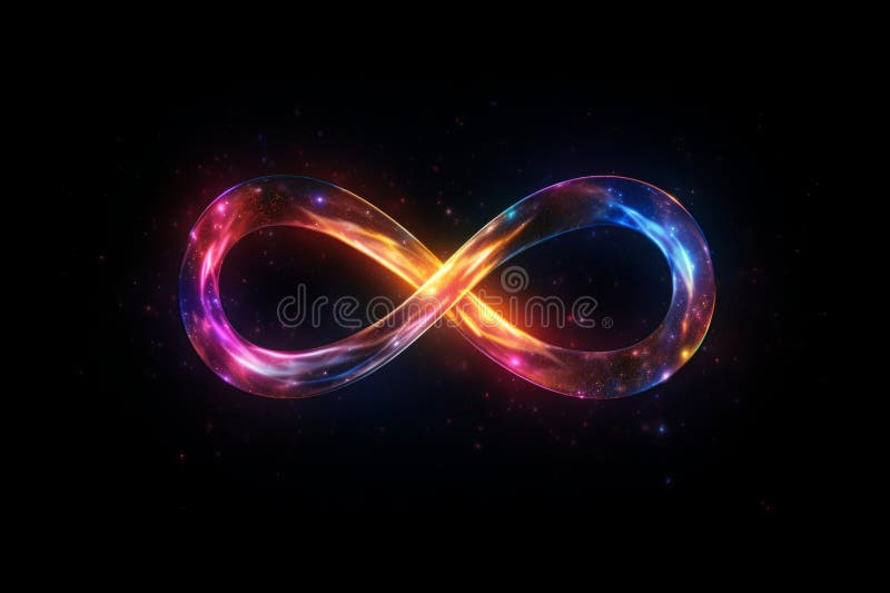 Infinity Symbol on a Black Background Stock Illustration - Illustration ...