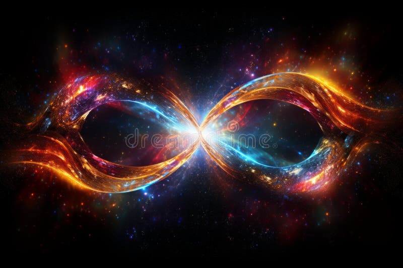 Infinity Symbol on a Black Background Stock Illustration - Illustration ...