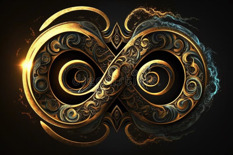 Infinity Symbol Black Background. Generative AI Stock Illustration ...