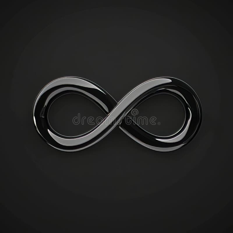 Infinity Symbol on Black Background. Vector Illustration. Eps 10 Stock ...