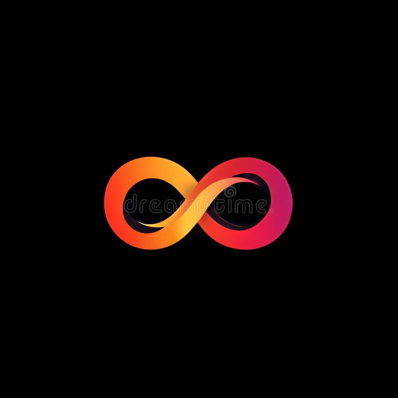 Infinity Symbol on Black Background. Vector Illustration. Eps 10 Stock ...