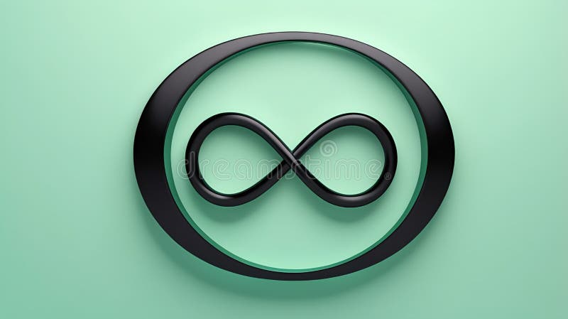 Infinity Symbol Black Shape on Green Background Stock Illustration ...