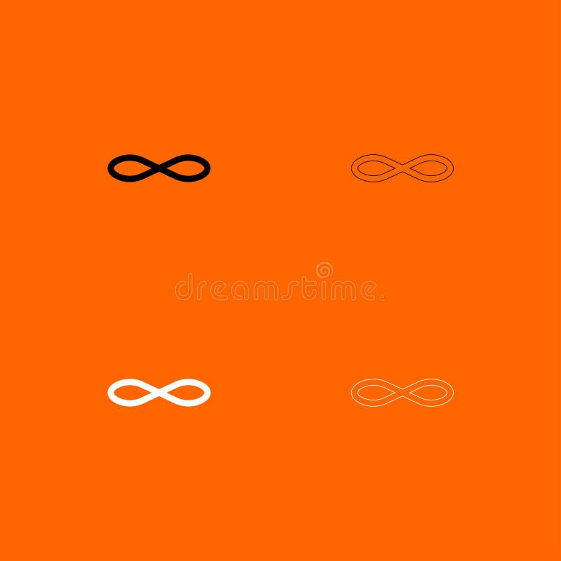 Infinity Symbol Black and White Set Icon . Stock Vector - Illustration ...