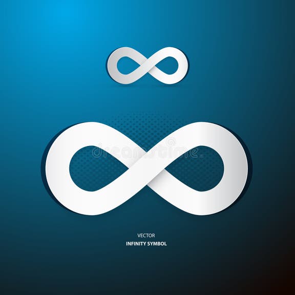 Infinity Symbol on Blue Background Stock Vector - Illustration of ...