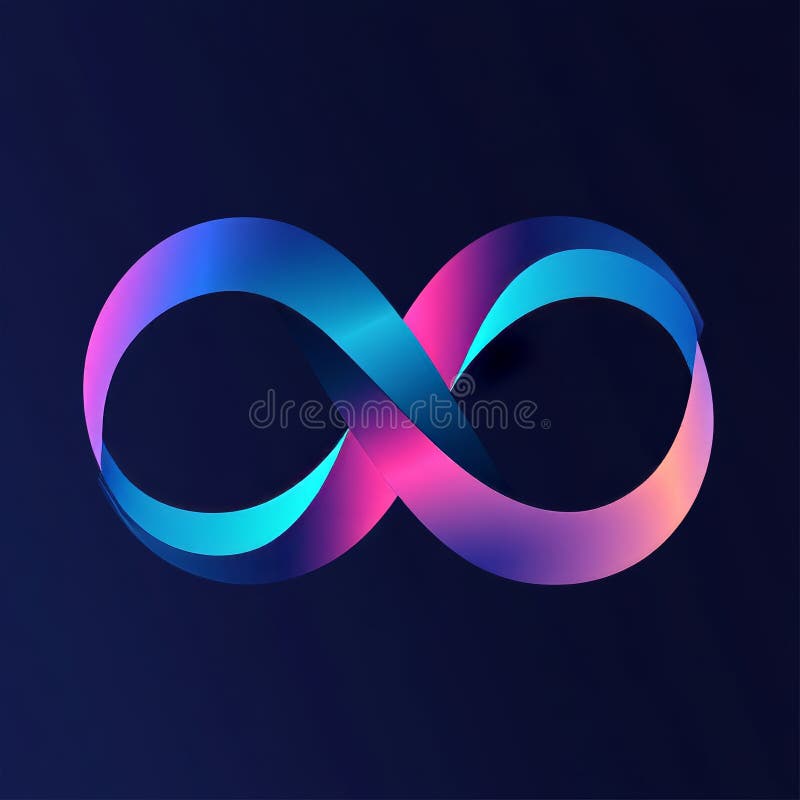 Infinity Symbol on Blue Background. Vector Illustration. Eps 10 Stock ...