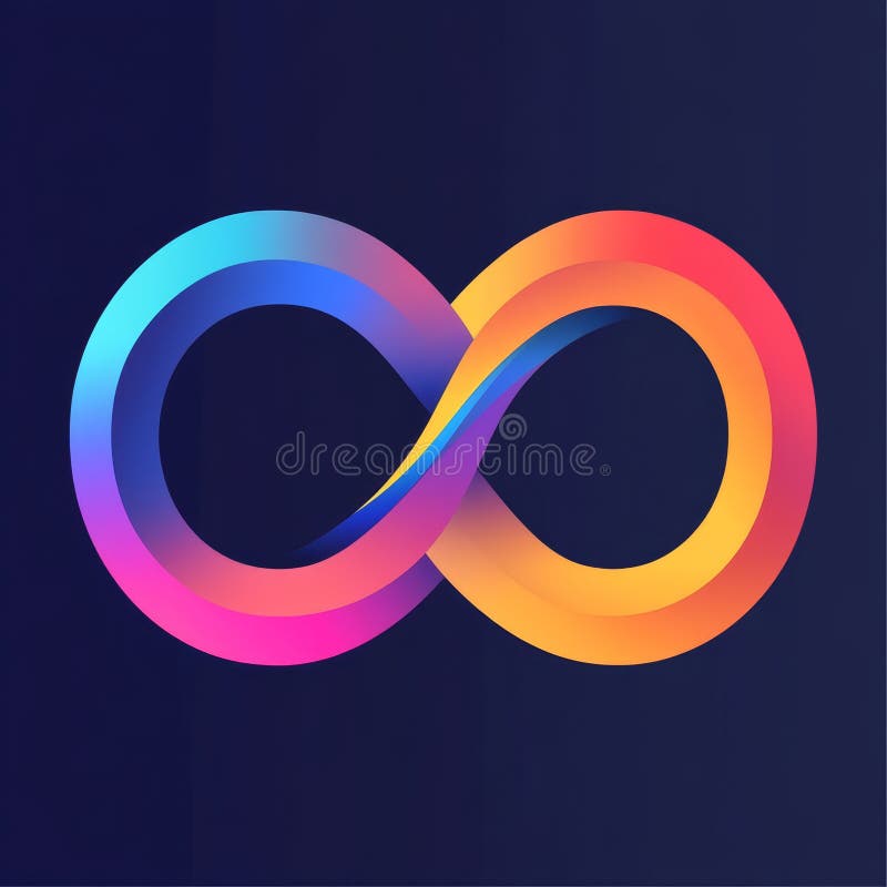 Infinity Symbol on Blue Background. Vector Illustration. Eps 10 Stock ...