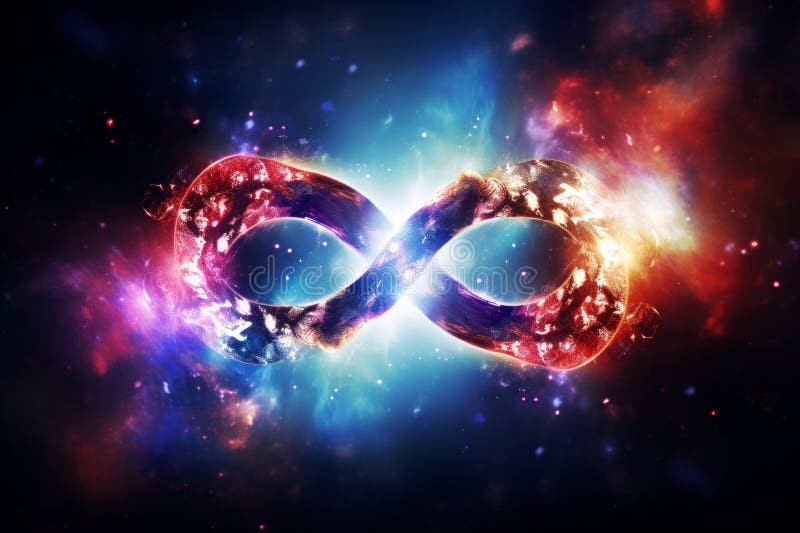 An Infinity Symbol in the Center of a Dark Background Stock ...