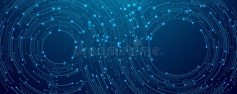 Infinity Symbol with Circle Circuit on Technology Blue Background Stock ...