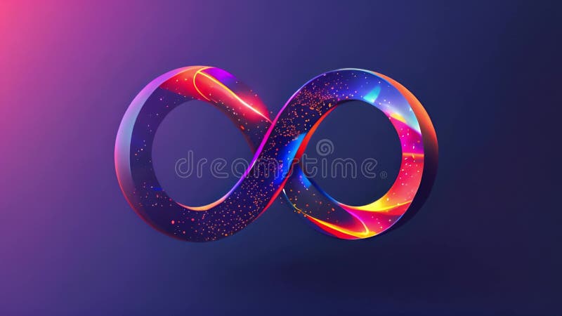 Infinity Symbol with Colorful Gradient and Sparkle Stock Footage ...