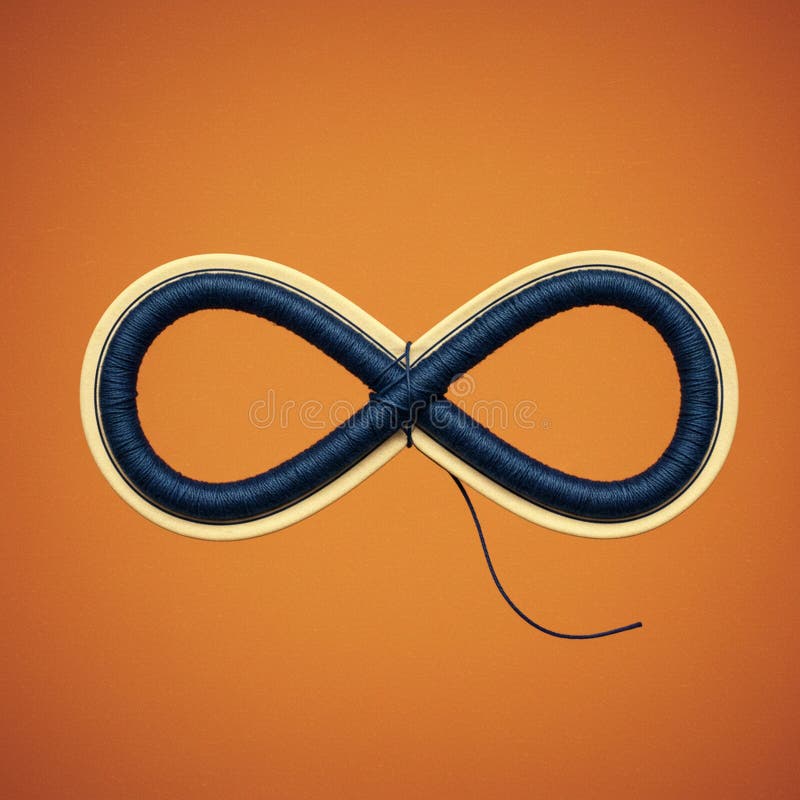 An Infinity Symbol Composed of a Wooden Frame Wrapped with Dark Blue ...