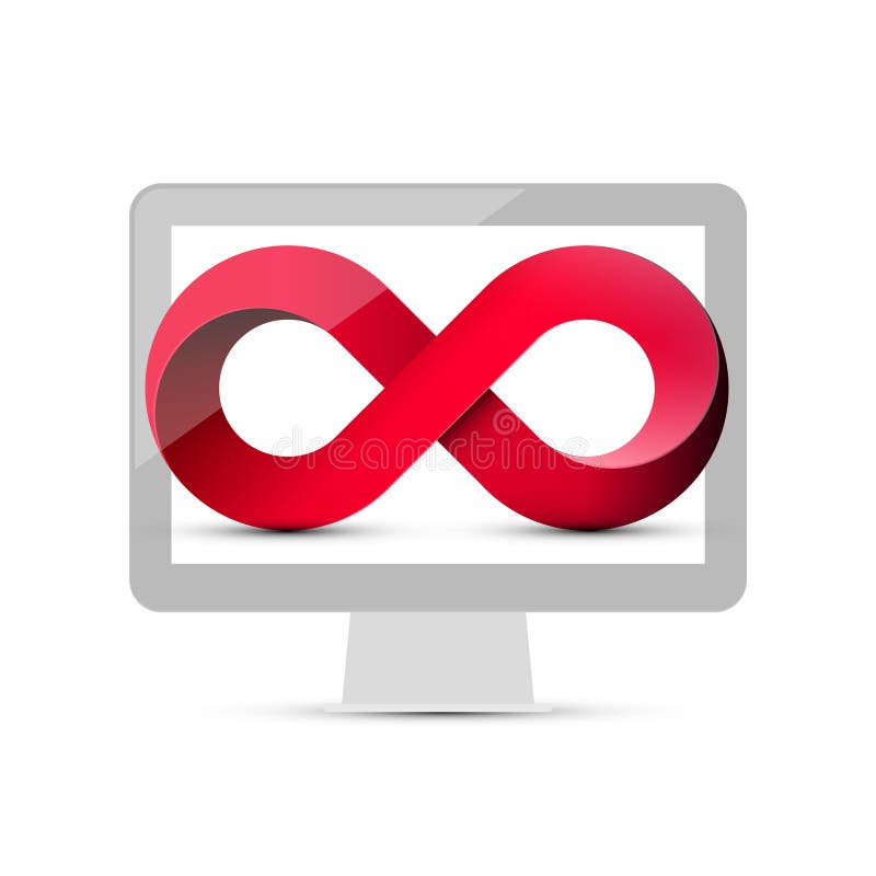 Infinity Symbol on Computer Screen Stock Vector - Illustration of ...