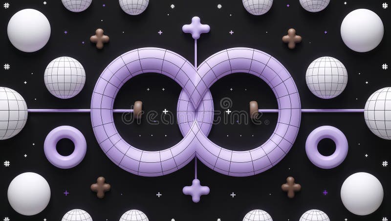 Infinity Symbol Connecting Geometric Shapes in a Futuristic Design ...