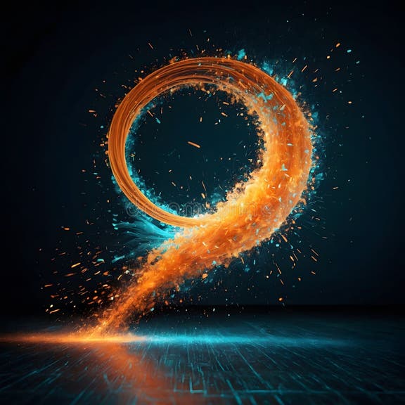 Infinity Symbol Created by Rocket Trail in Orange and Teal for Dynamic ...