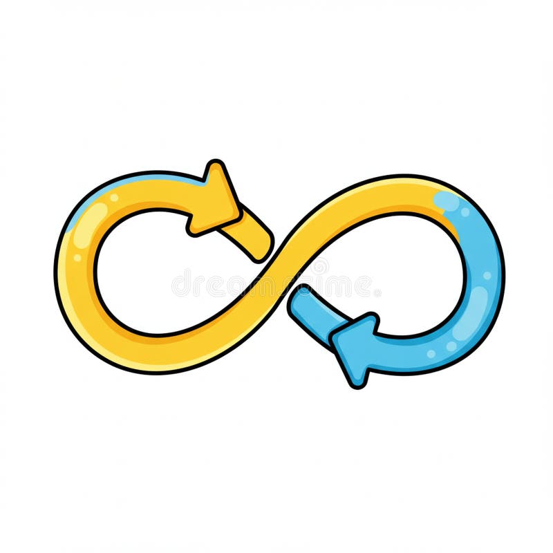 An Infinity Symbol is Depicted with a Dynamic, Cartoonish Style. Half ...